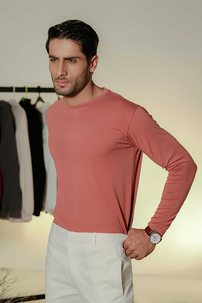 Deep Pink Full Sleeves Crew Neck | ZED