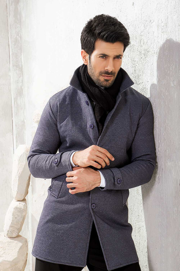 Charcoal Long Mac Coat | ZED
